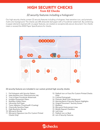 High Security Business Checks Formatted For QuickBooks