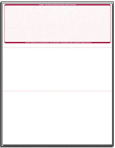 Blank Check Paper Maroon - Top Position - Double Perforations
